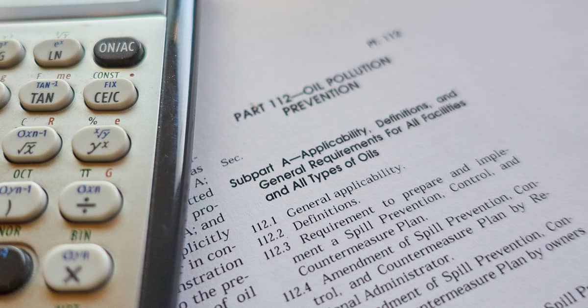 Spill Prevention Control and Countermeasure Plan Applicability